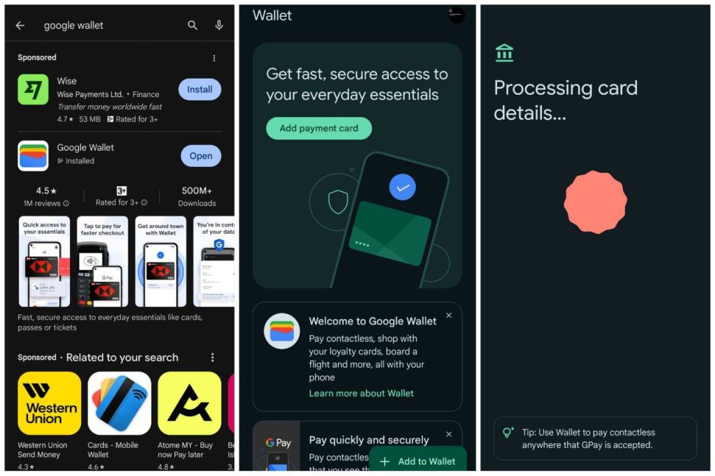 Cara tambah kad bank pada Google Wallet - Fuzz.my